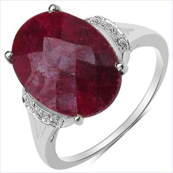 Jewelry | Gorgeous 14k White Gold Diamonds And 515ctw Ruby Designer Ring 7 | Poshmark